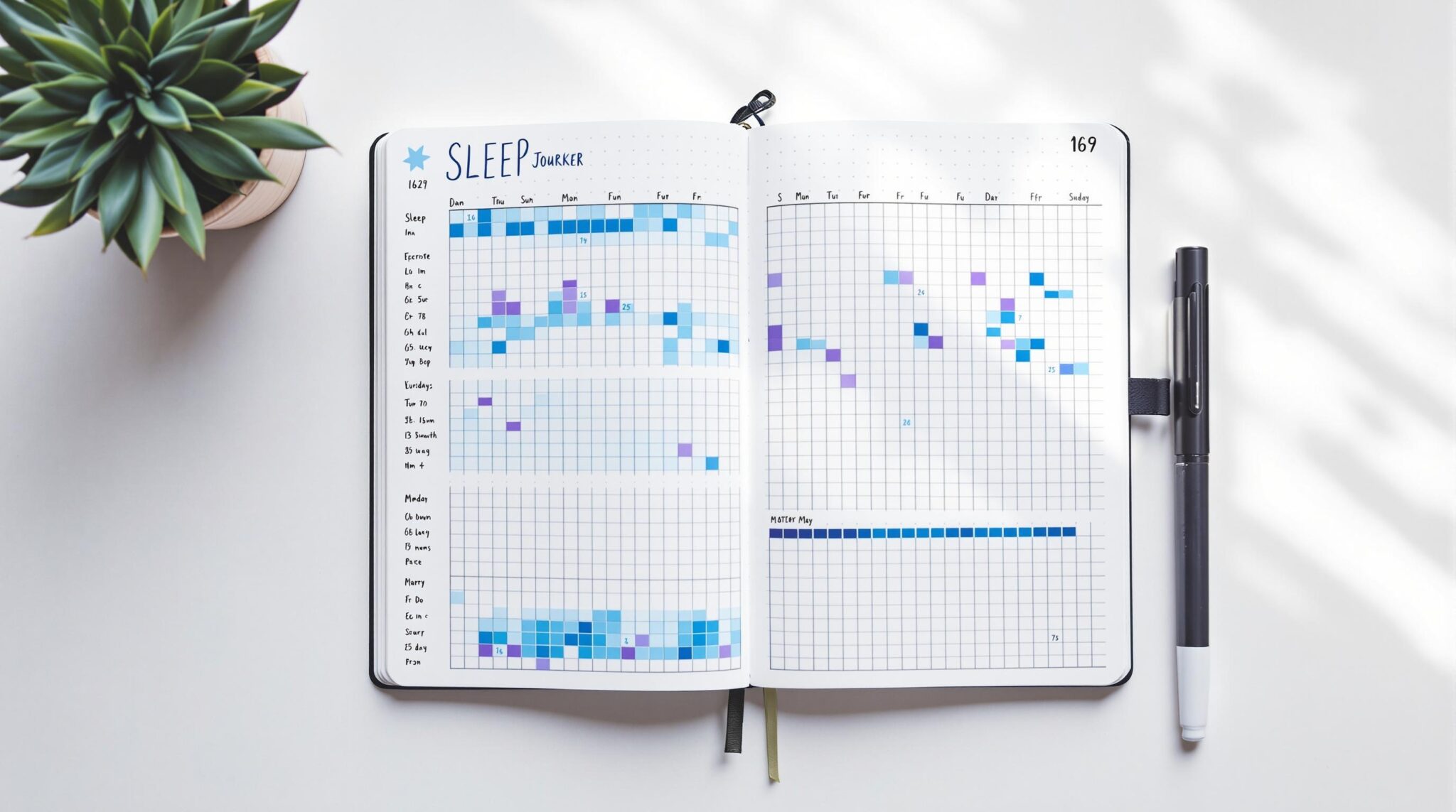 Sleep Tracker Bullet Journal Layouts | Journaling Insights